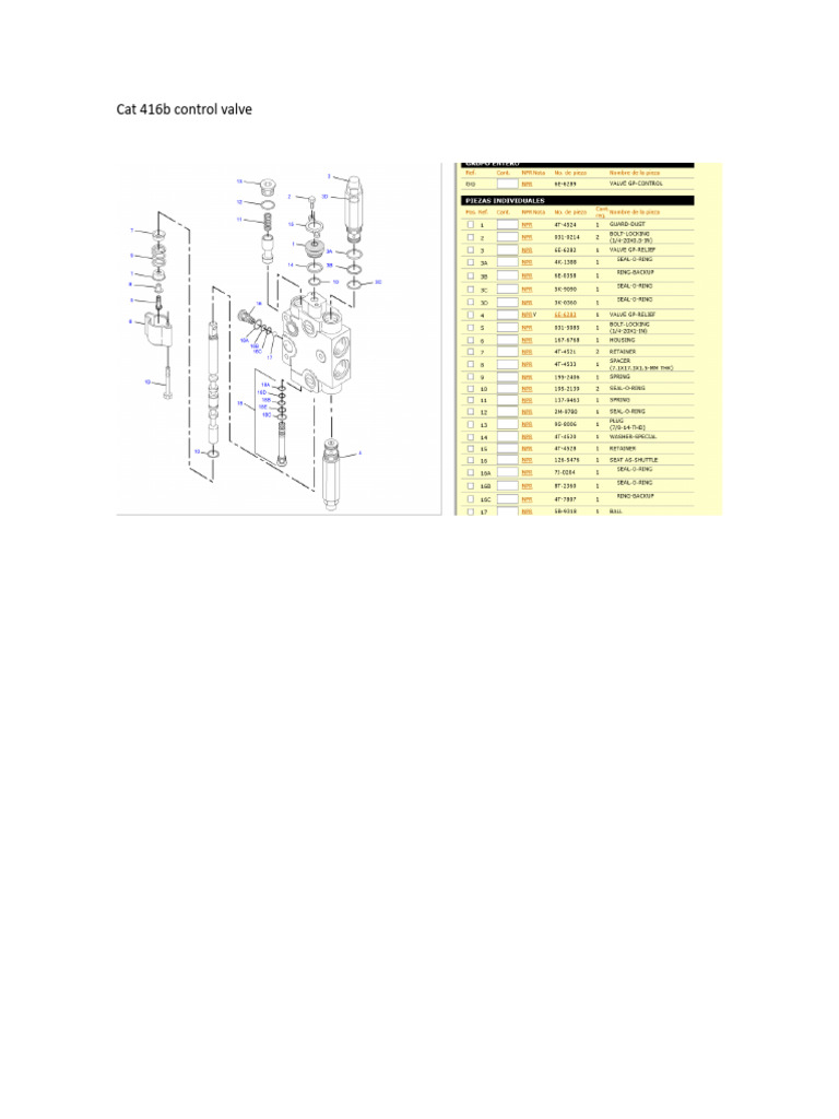 Cat 416b Control Valve 3 | PDF