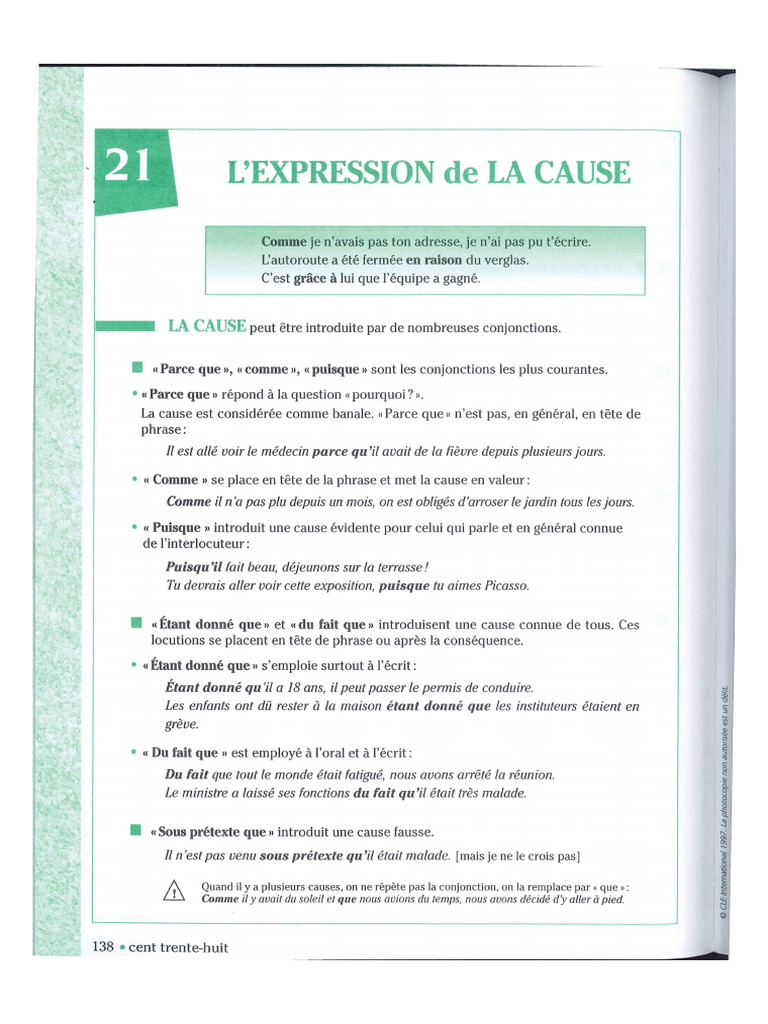 Fiche Et Exercices La Cause | PDF