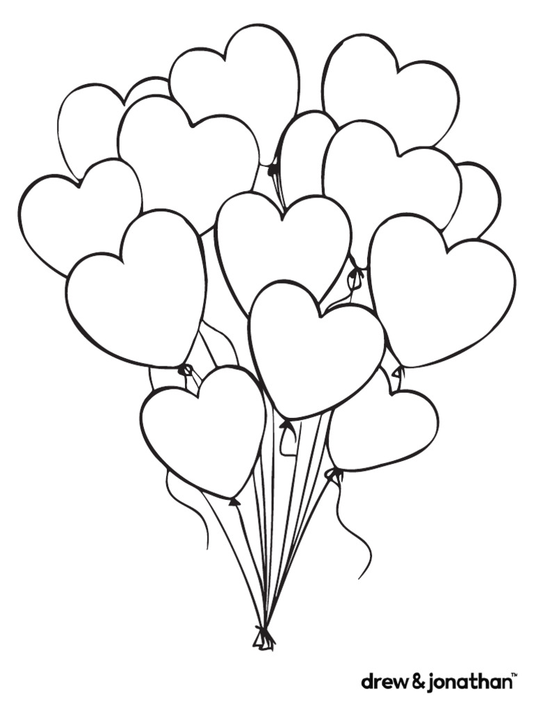 Heart Balloons Coloring Sheet | PDF