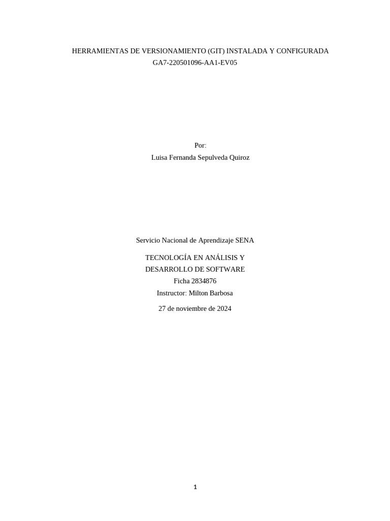 Herramientas de Versionamiento (GIT) Instalada y Configurada GA7-220501096-AA1-EV05 | PDF ...