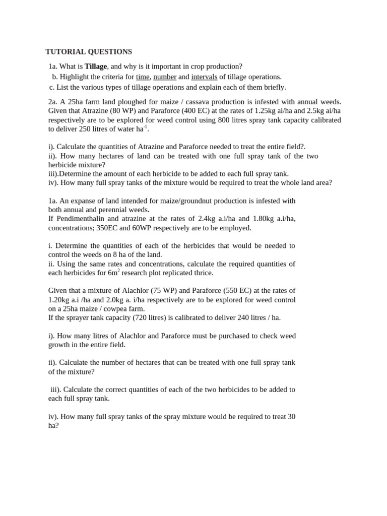 Tutorial Questions For Abe 304 Students | PDF