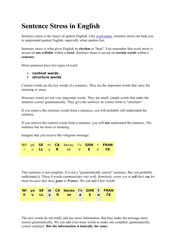 Stress in English | PDF | Syllable | Stress (Linguistics)