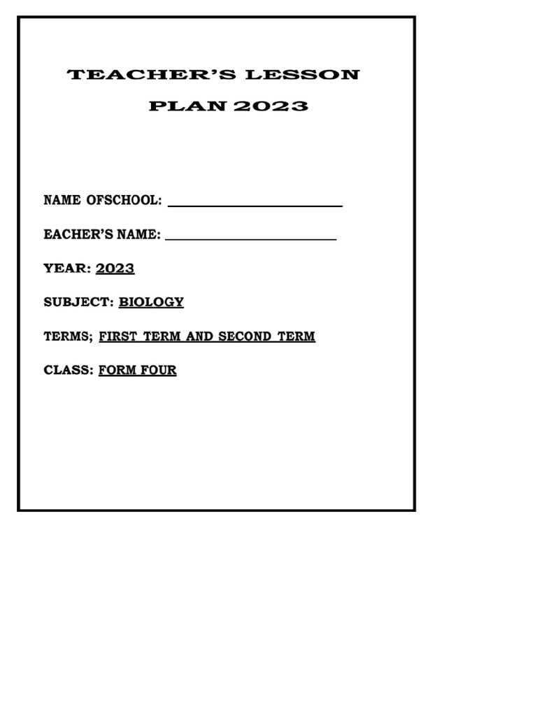 f4 Bio Lesson 2023 | PDF