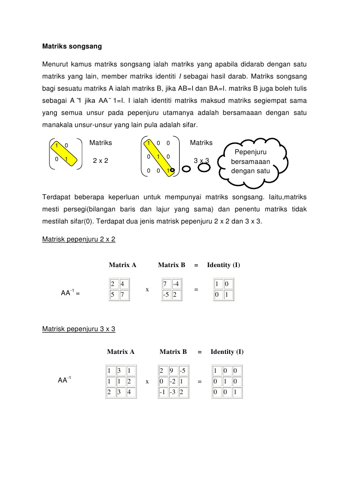 7.matriks Songsang | PDF