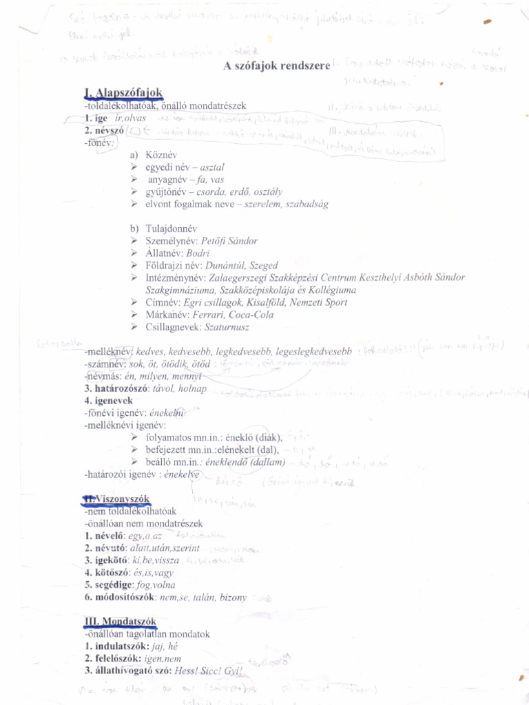 Irodalom Szófajok Rendszere | PDF