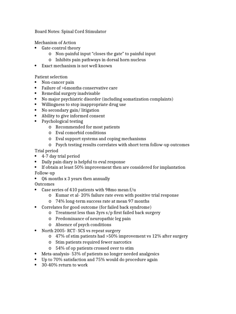 Notes Spinal Bone Growth Stimulator | PDF