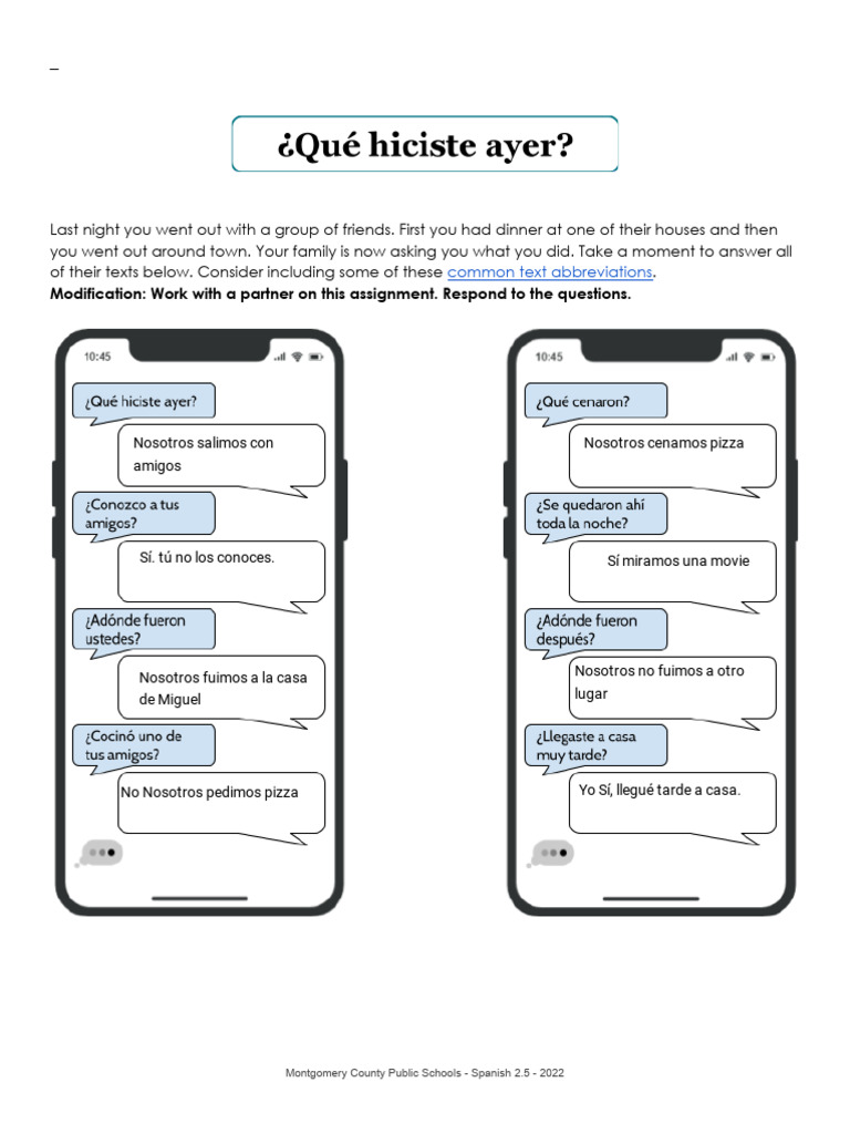 Elizabeth - Copy of Sp1B - ¿Qué Hiciste Ayer? - PT 1 | PDF