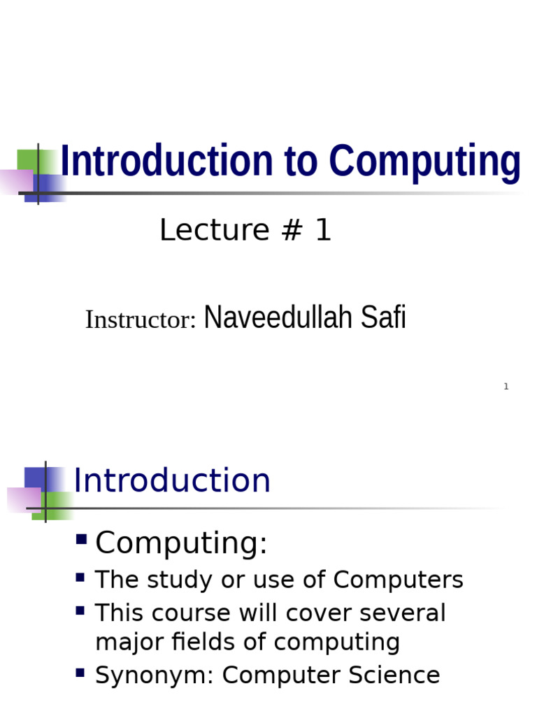 Introduction To Computers | PDF | Computer Hardware | Input/Output