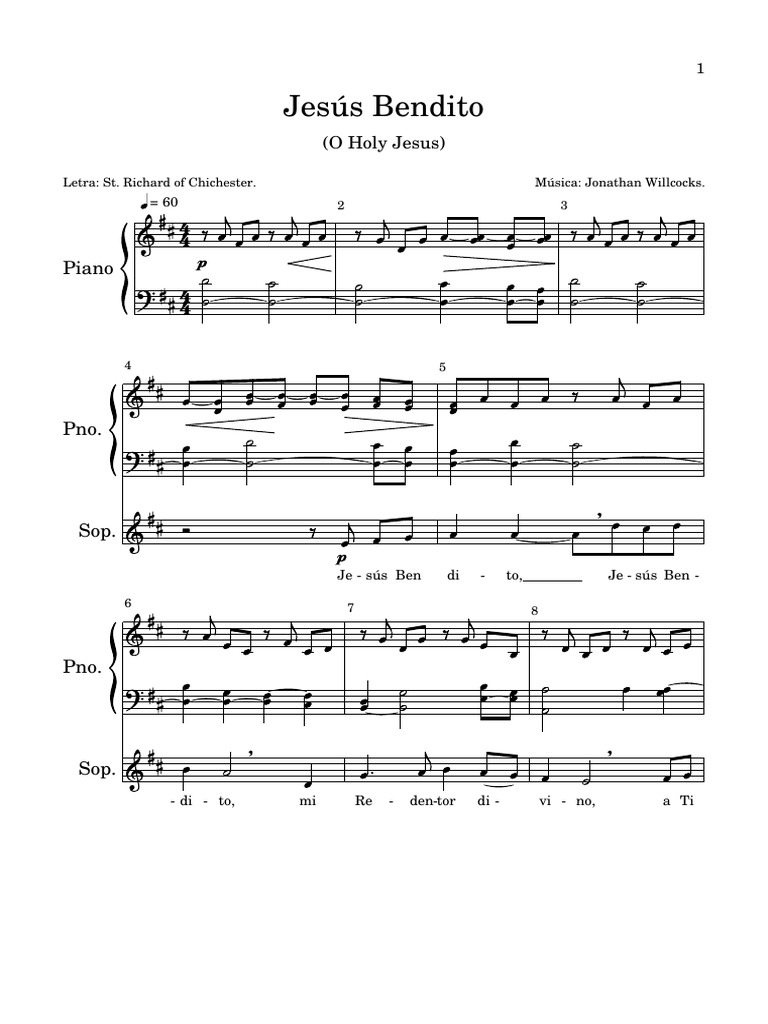 Jesús Bendito: Letra y Música | PDF