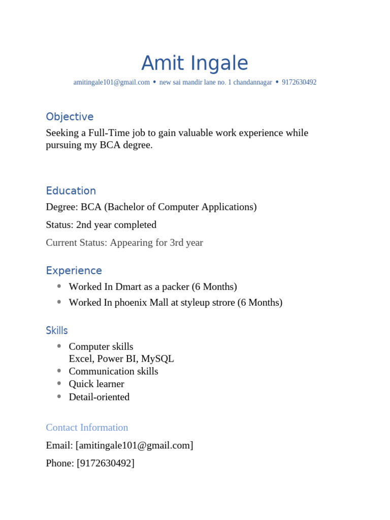 Resume Updated Amit | PDF