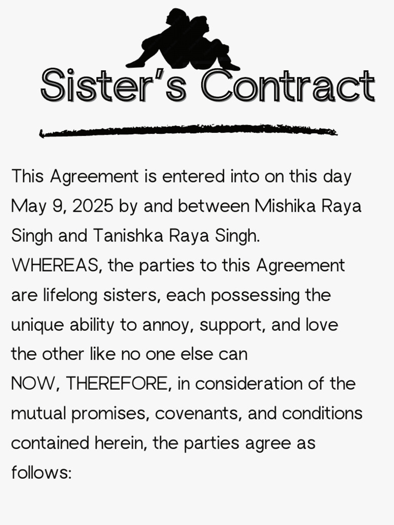 Sisters Peace Contract | PDF