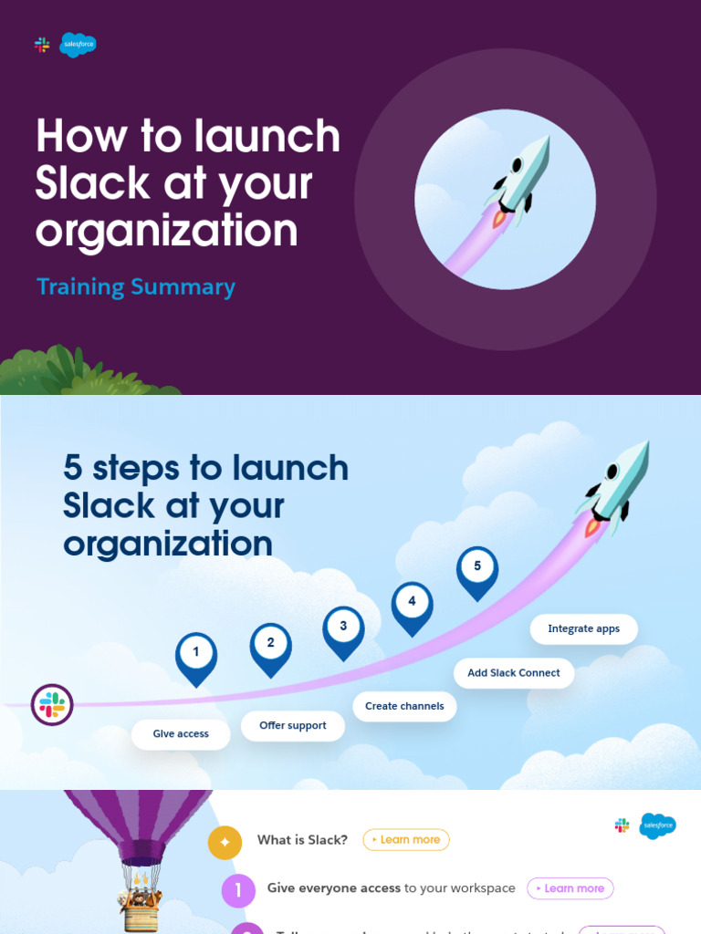 How To Launch Slack at Your Organization - Training Summary | PDF | Computing | Application Software