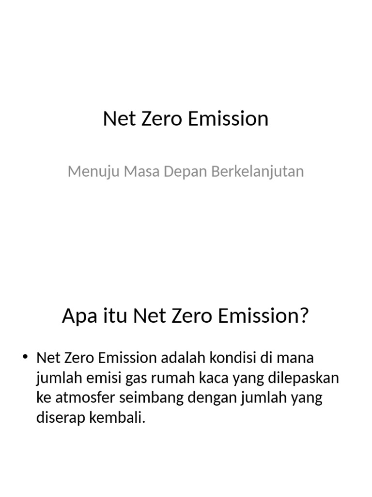Memahami Net Zero Emission | PDF