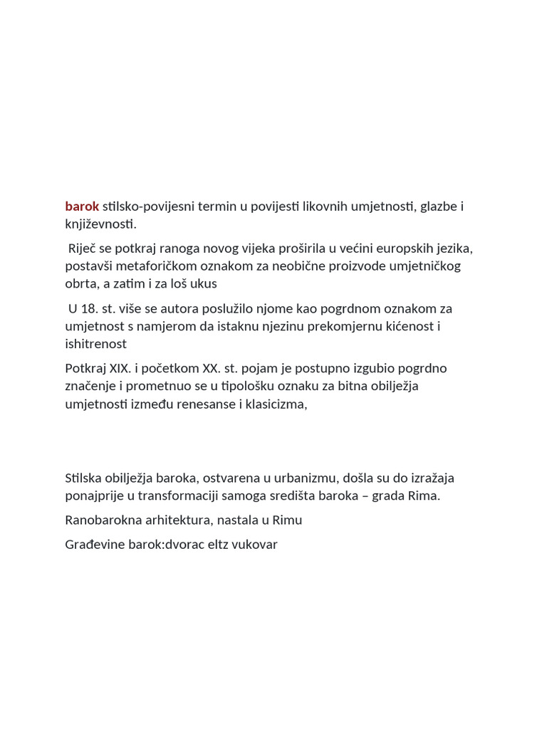 Barok (Samooporavljeno) | PDF