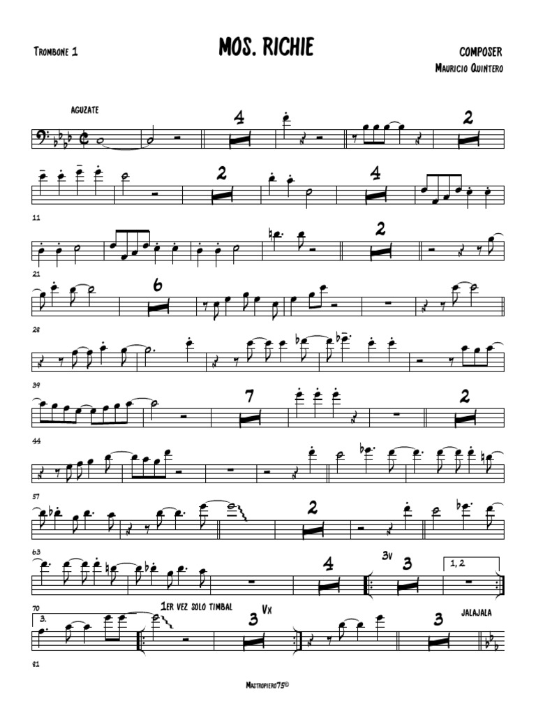 Mos. Richie - Trombone 1 | PDF