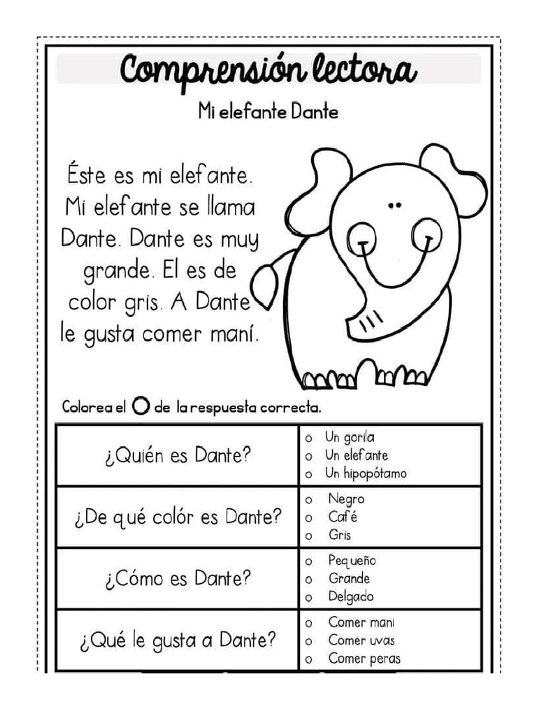 Lectura El Elefante Dante | PDF