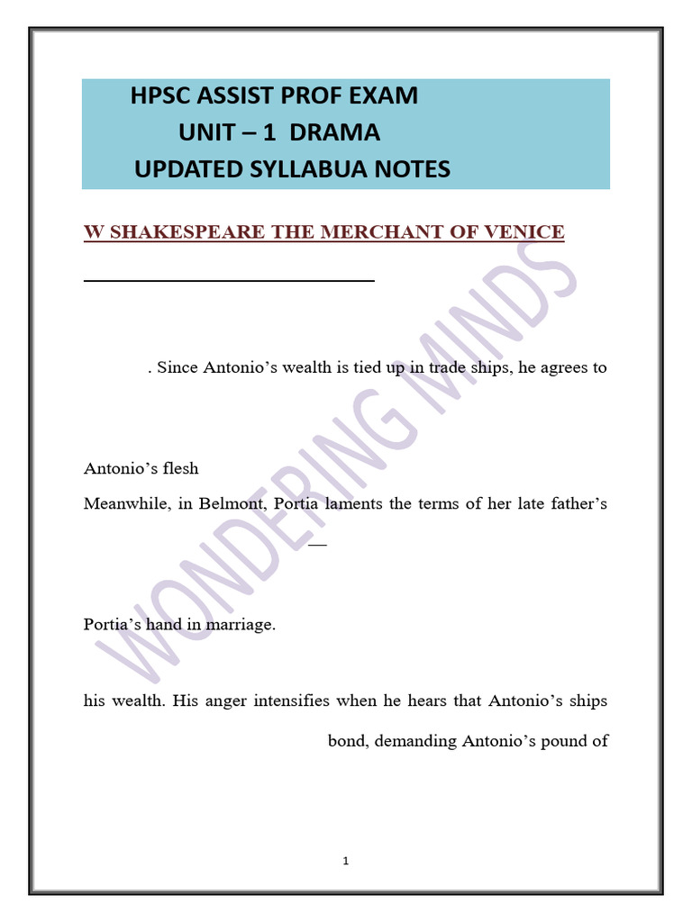 Summary of The Merchant of Venice | PDF | The Merchant Of Venice | Shylock