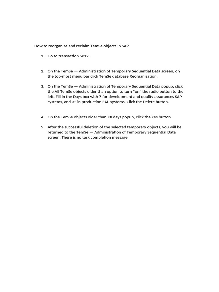 How To Reorganize and Reclaim TemSe Objects | PDF