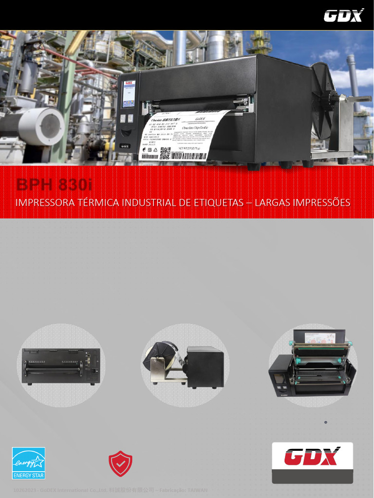 FOLHETO IMPRESSORAS GDX BPH 830i | PDF | Impressora (informática) | USB