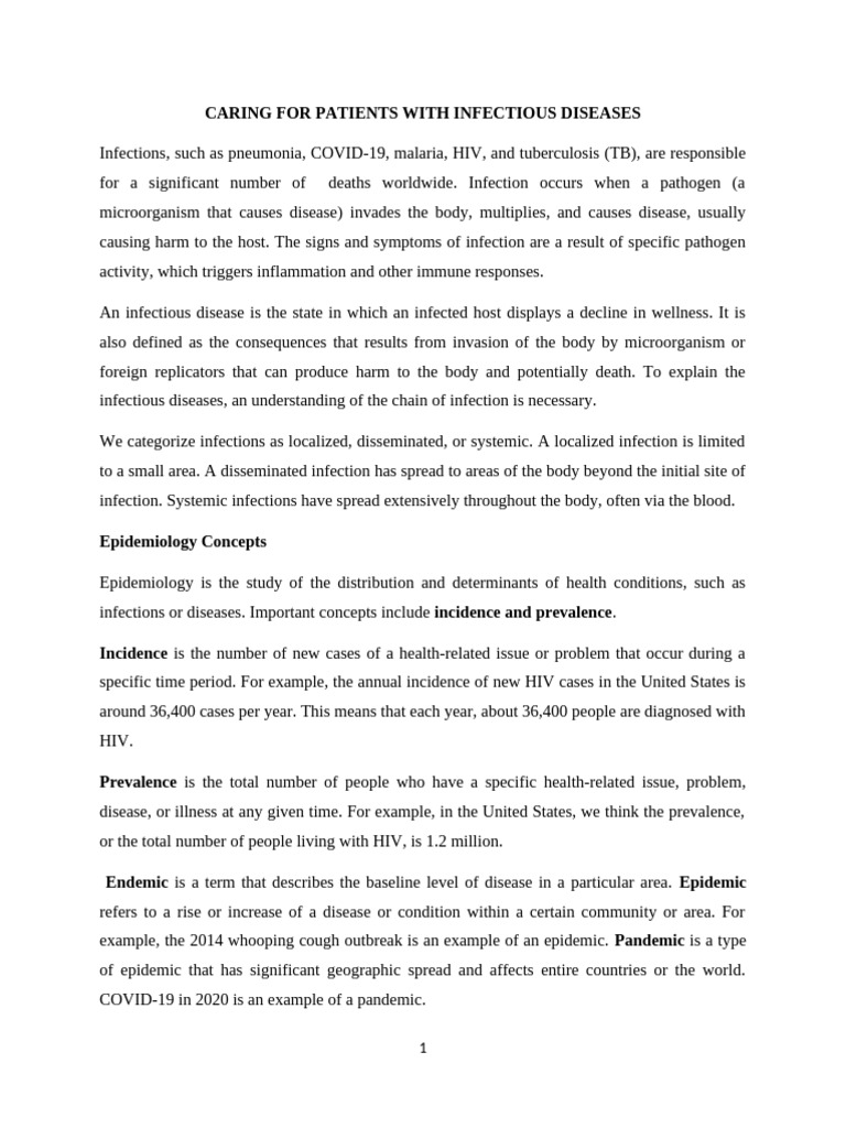 Caring For Patients With Infectious Diseases | PDF | Infection ...