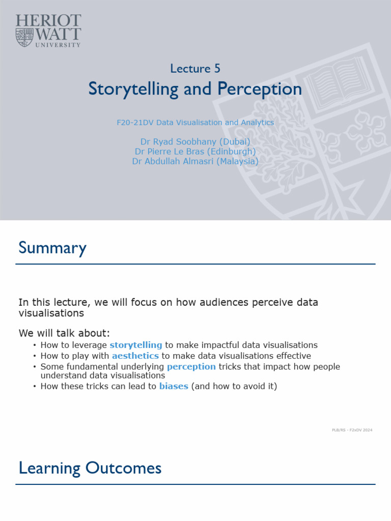 F2xDV - Lecture 5 - Storytelling & Perception | PDF | Bias | Narrative