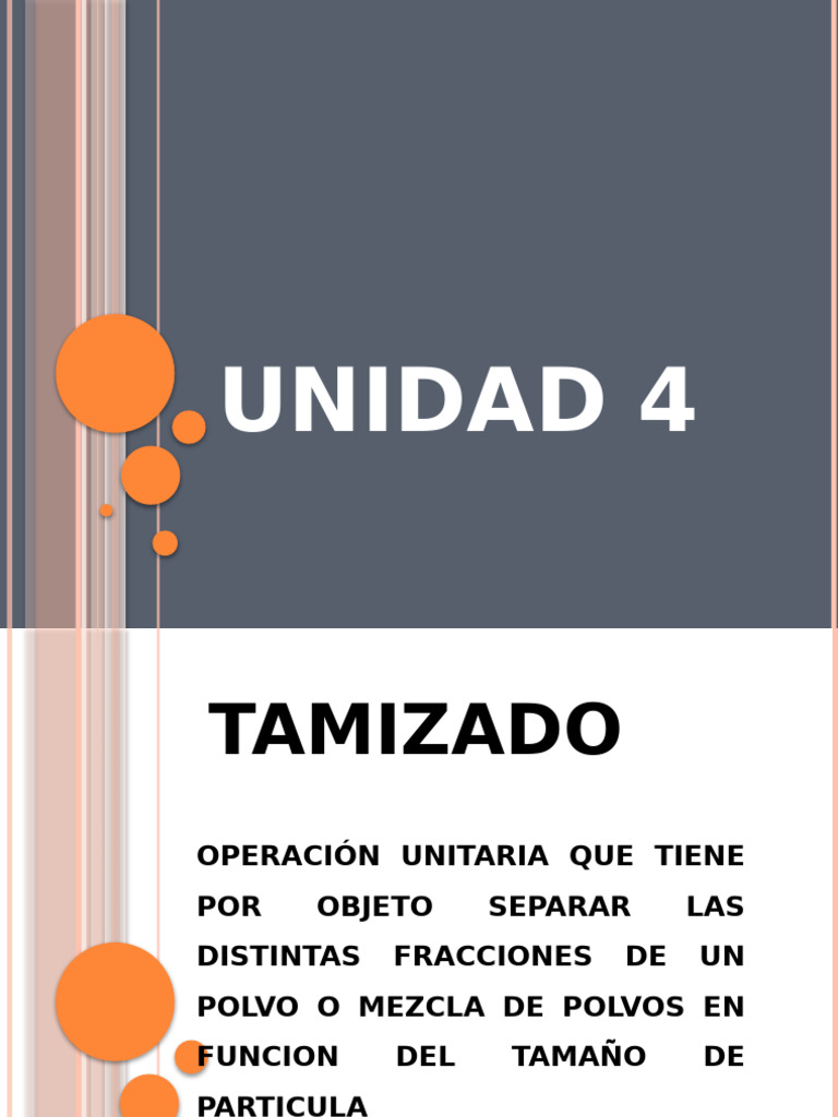 Tamizado: Técnicas y Clasificación de Tamices | PDF
