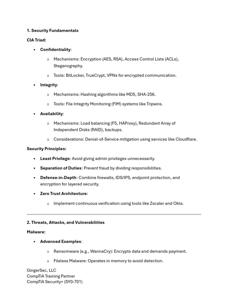 CompTIA Security+ SY0-701 Study Guide | PDF | Public Key Cryptography ...