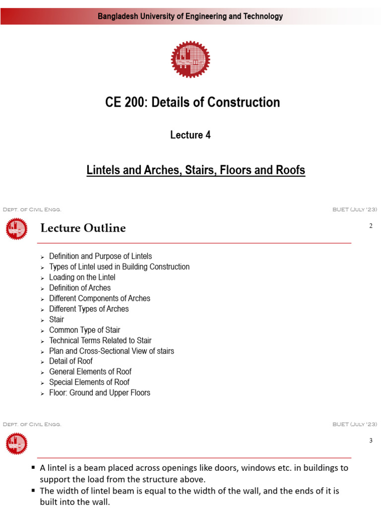CE 200 - Lecture 4 (July 2023) | PDF | Stairs | Architectural Design