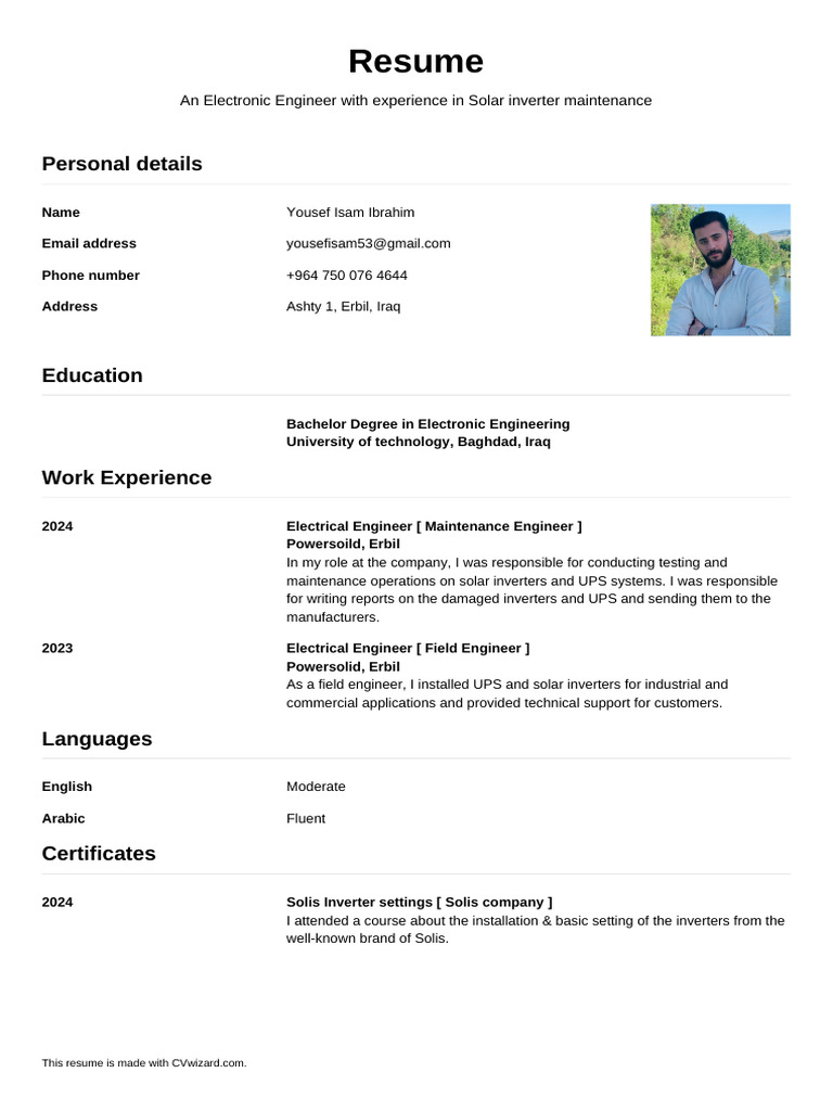 Resume Yousef Isam Ibrahim | PDF