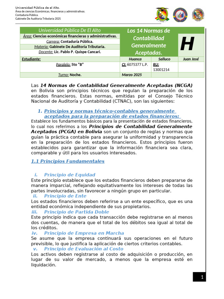 PCGA | PDF | Contabilidad | Estado financiero