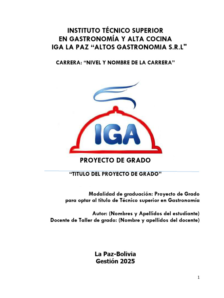 Perfil Proyecto de Grado-Iga 2025 | PDF | Sector privado | Procesos de negocio