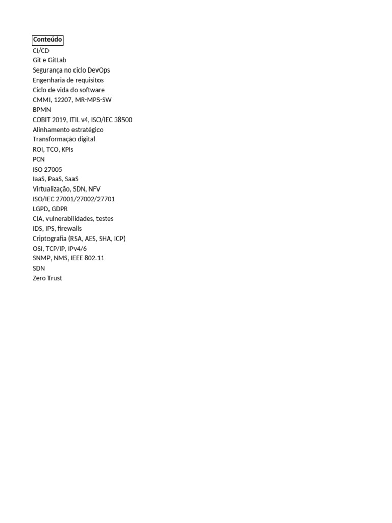 Conteudos Cairam Provas Selecionados | PDF