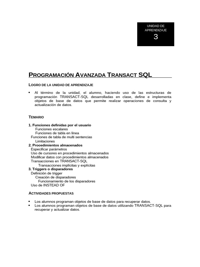 Unidad 3 | PDF | SQL | Bases de datos