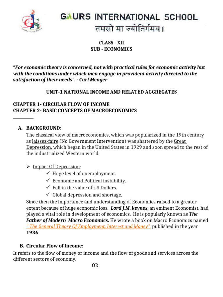 Macro Eco - Unit 1 - CH 1 & 2 | PDF | Economics | Macroeconomics