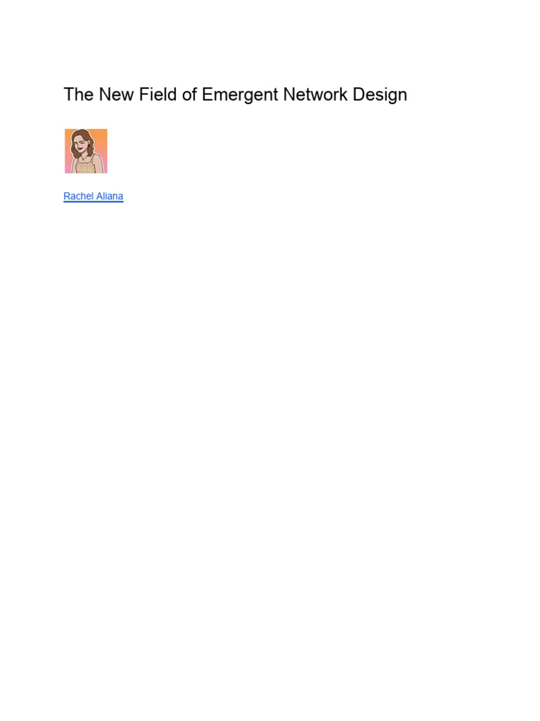 Living Digital Networks The New Field of Emergent Network Design | PDF ...
