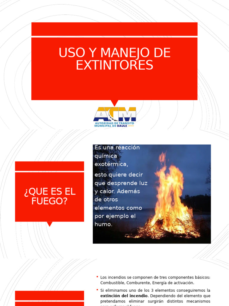 Uso y Manejo de Extintores | PDF | Incendios | Combustibles