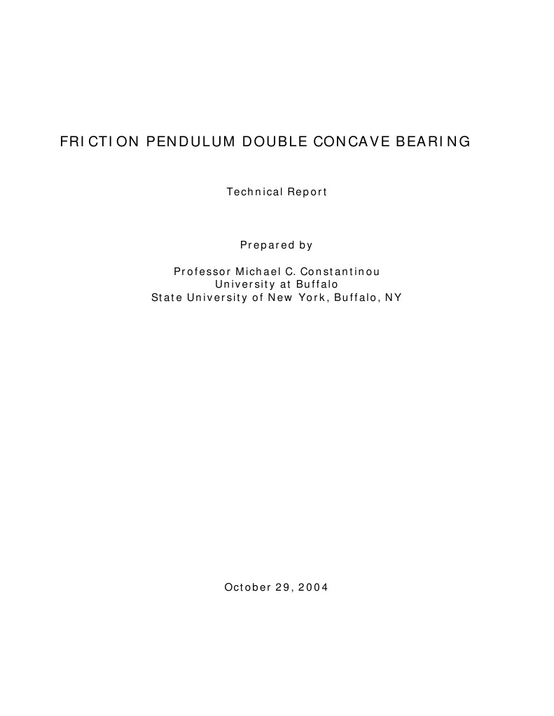 Friction Pendulum Double Concave Bearing | PDF | Friction | Bearing ...