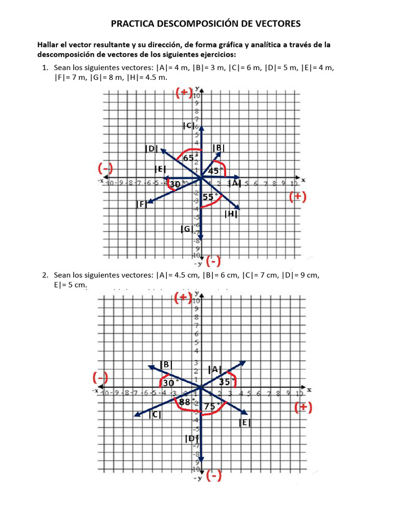 Practica de Descomposicion de Vectores | PDF