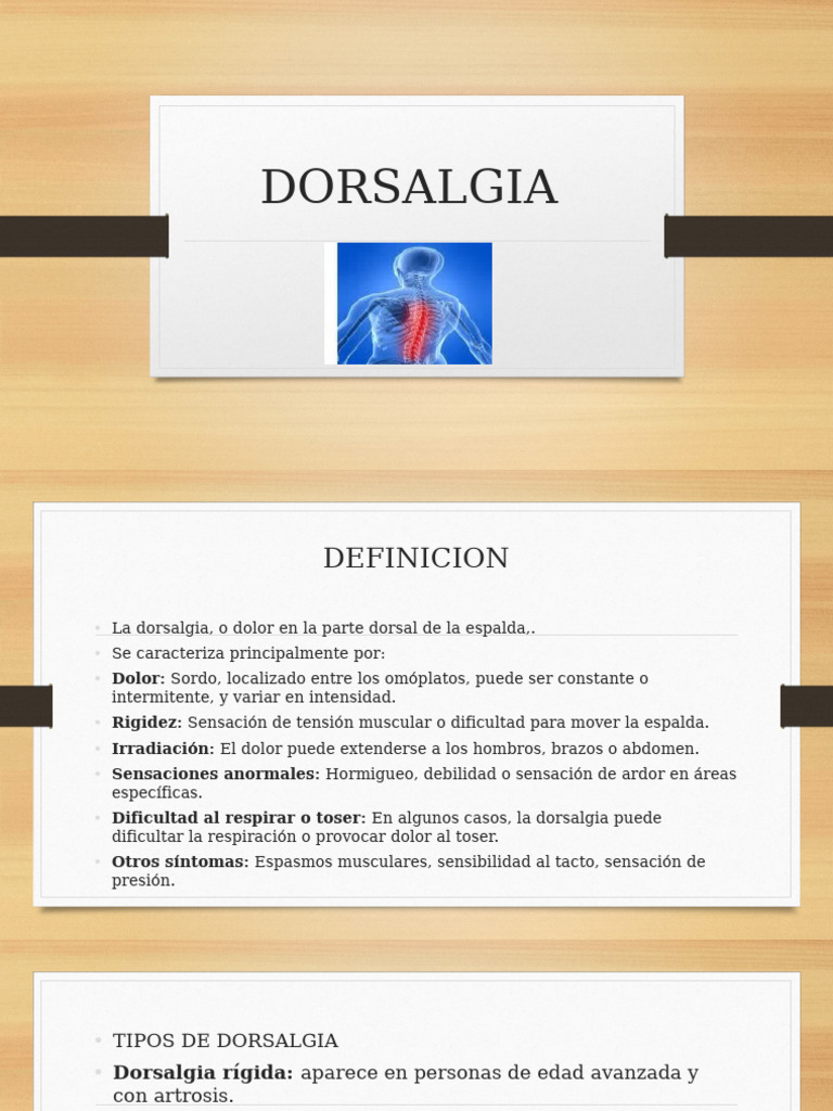 Dorsalgia: Definición y Tratamiento | PDF | Terapia física | Examen físico