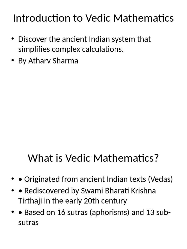 Expanded Vedic Math Presentation | PDF | Multiplication | Mathematics