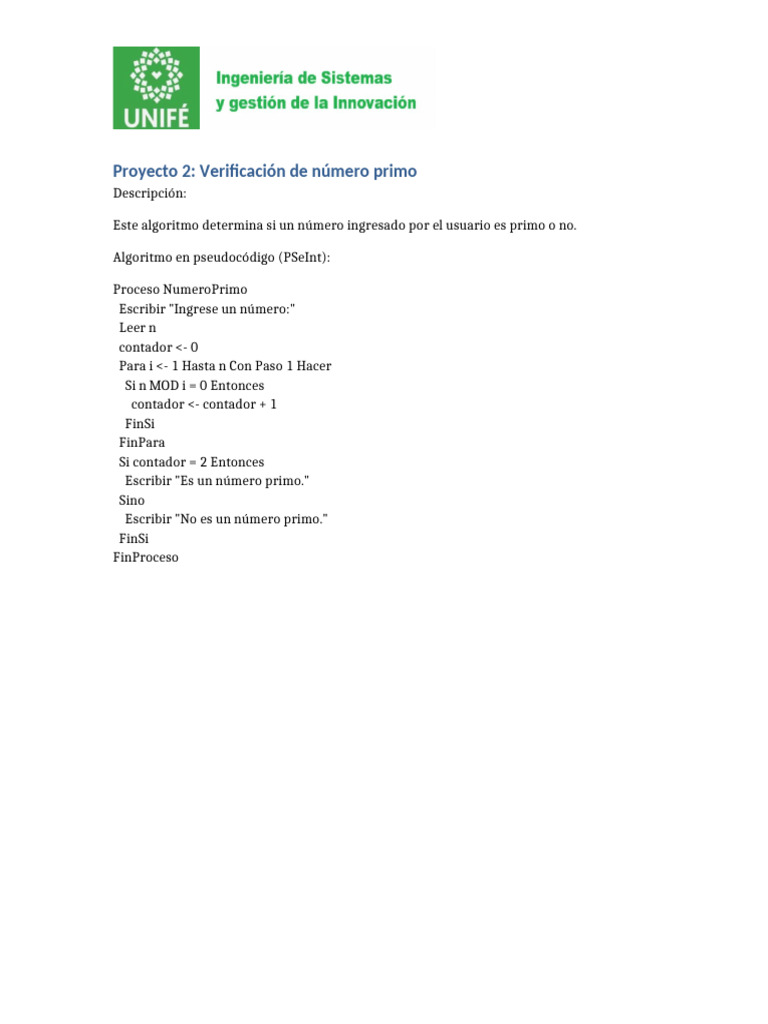 Algoritmo Proyecto 2 | PDF