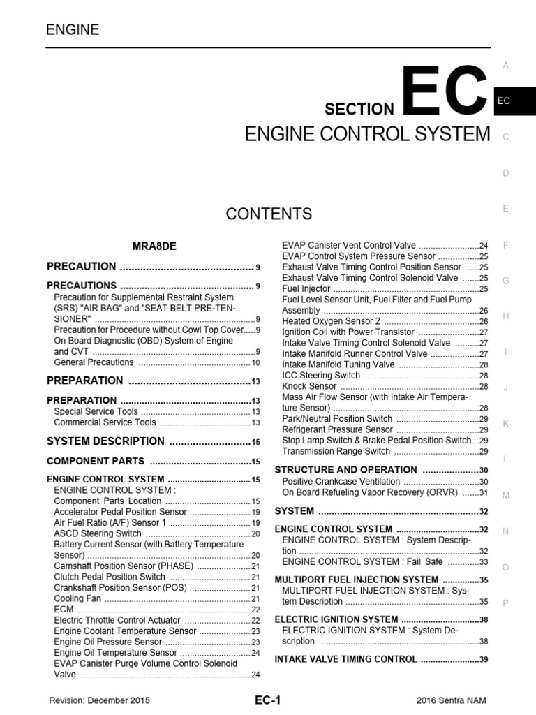 Engine Control System: Section | PDF | Throttle | Vehicle Parts