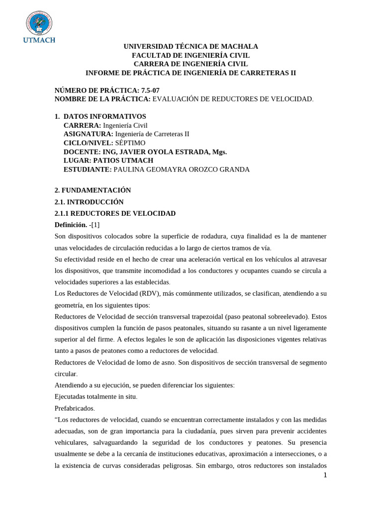 2024 2 Informe Pract 07 Ingcarret Ii | PDF | Velocidad | Geometría