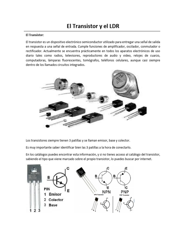 El Transistor y el LDR | PDF