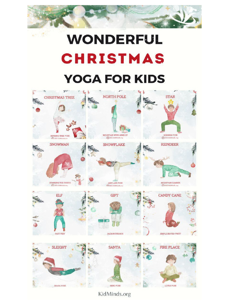 Wonderful Christmas Yoga For Kids - Jpeg | PDF