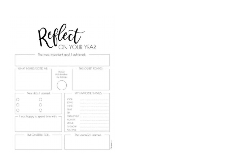 How To Do An End of The Year Reflection + Free Printable Worksheet - Business Printable Planner ...