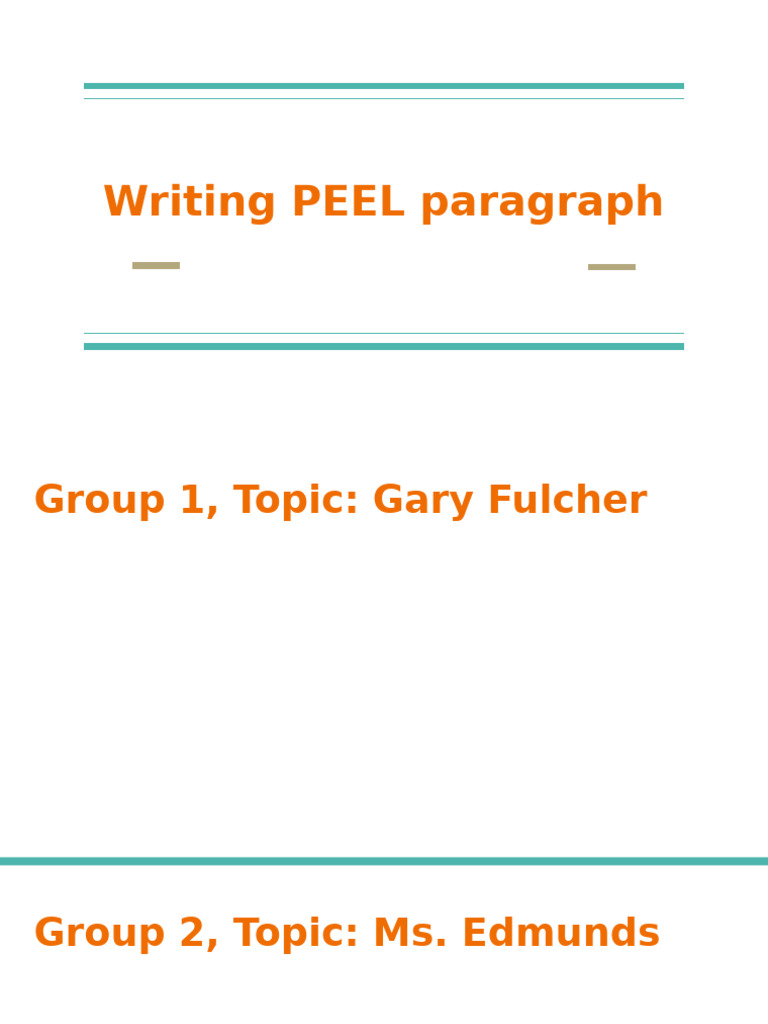 Muhammed Burak Toktay - Writing PEEL Paragraph | PDF