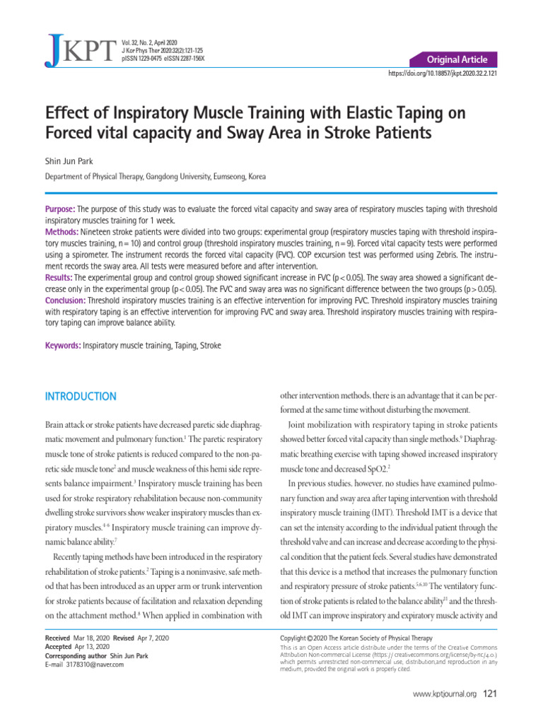 Effect of Inspiratory Muscle Training With Elastic | PDF | Balance ...