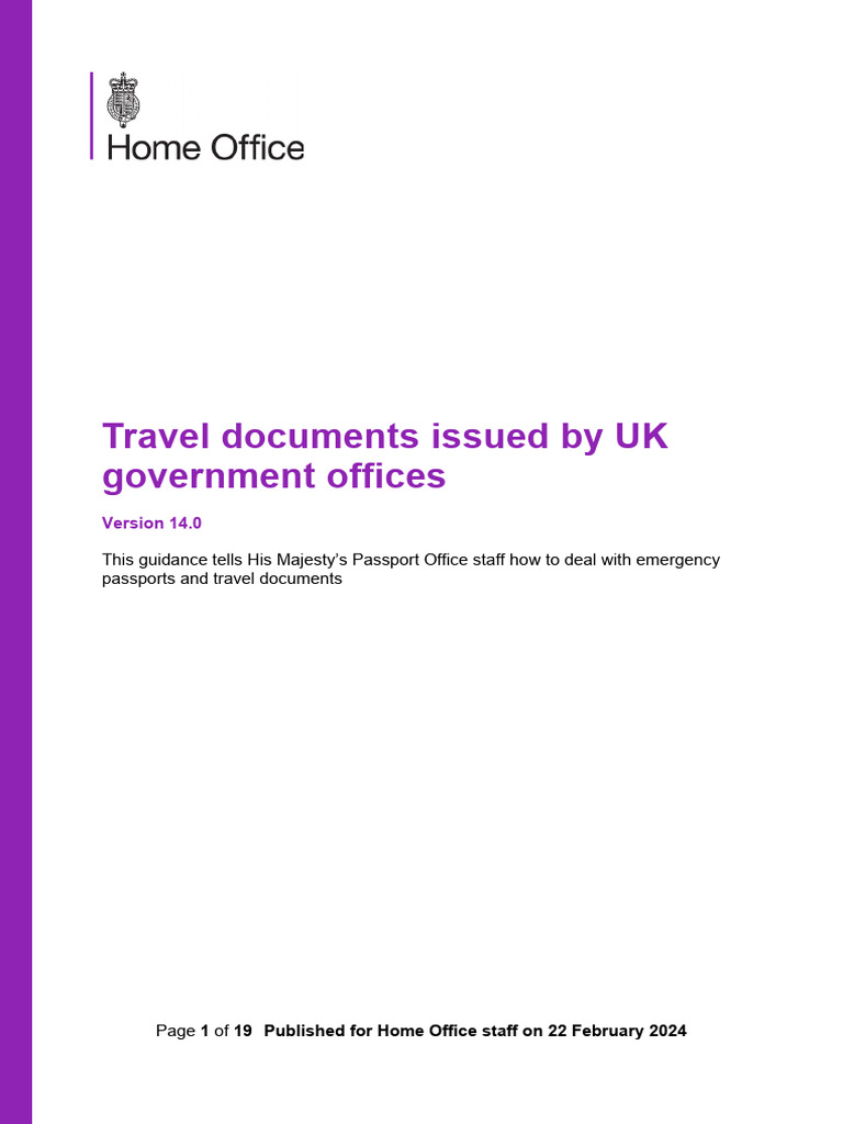 UK Home Office Travel Document Guidance | PDF | Passport | Government ...