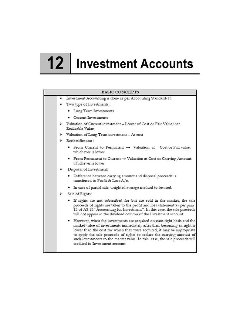 ACCOUNTING FOR INVESTMENT PRACTICE SET | PDF | Dividend | Investing
